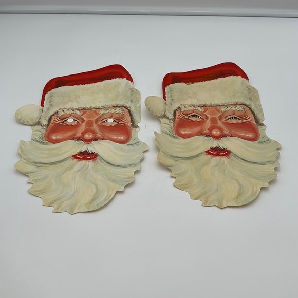 Source Unknown | Holiday | Vintage Santa Mask Christmas Die Cut Paper ...